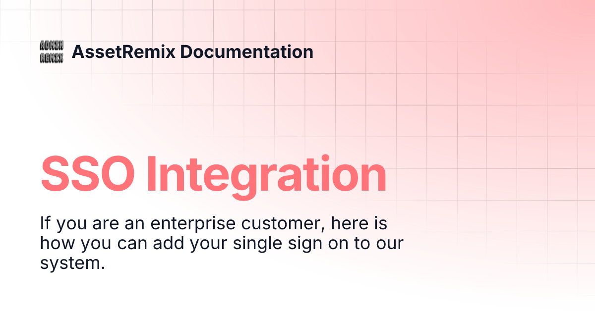 SSO Integration | AssetRemix Documentation